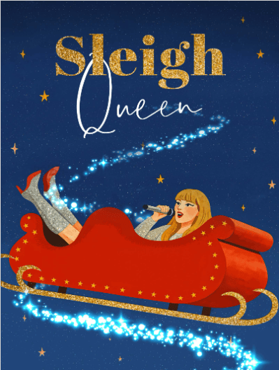Personalised Christmas Sleigh Queen Card: Dazzle Friends with Festive Glamour | TouchNote UK ...