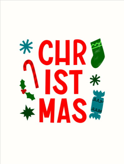 Bold Christmas Lettering Christmas Card | TouchNote